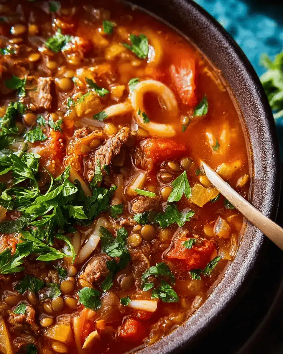 Harira (Moroccan Tomato, Lentil & Beef Soup) - Mommade Recipes